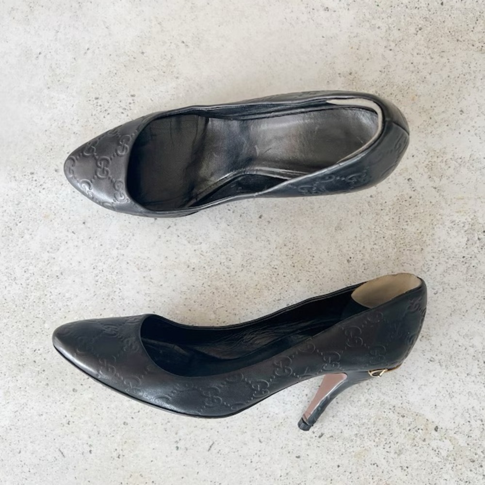 Gucci Women’s Gg Logo Monogram Shoes Pumps Heels Size… - Gem